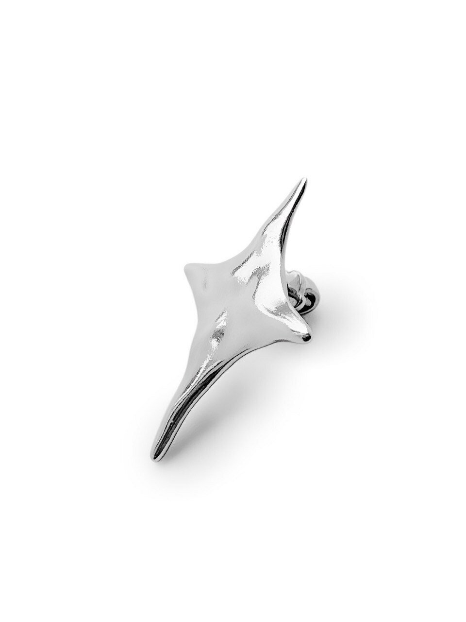 Моносерьга, серебро, 925 проба, родирование