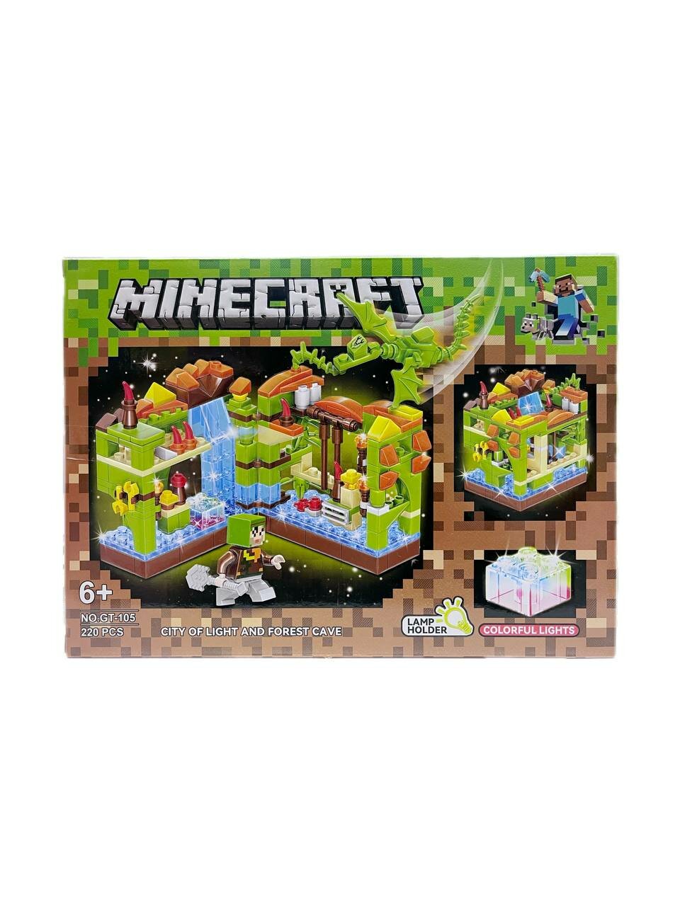 Конструктор Майнкрафт Город Драконов 4 в 1 с LED-подсветкой