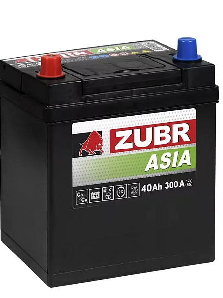 Аккумулятор автомобильный ZUBR Premium Asia ZPA401 40Ah L+ 300A ПП 187x127x225