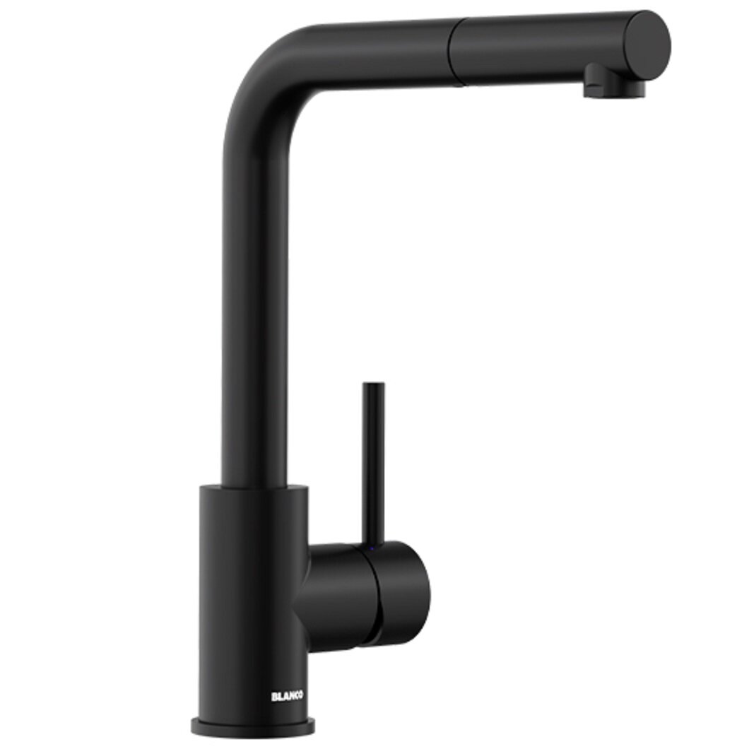 Смеситель для кухни Blanco MILA-S черный матовый (выдвижной шланг) арт. 526779