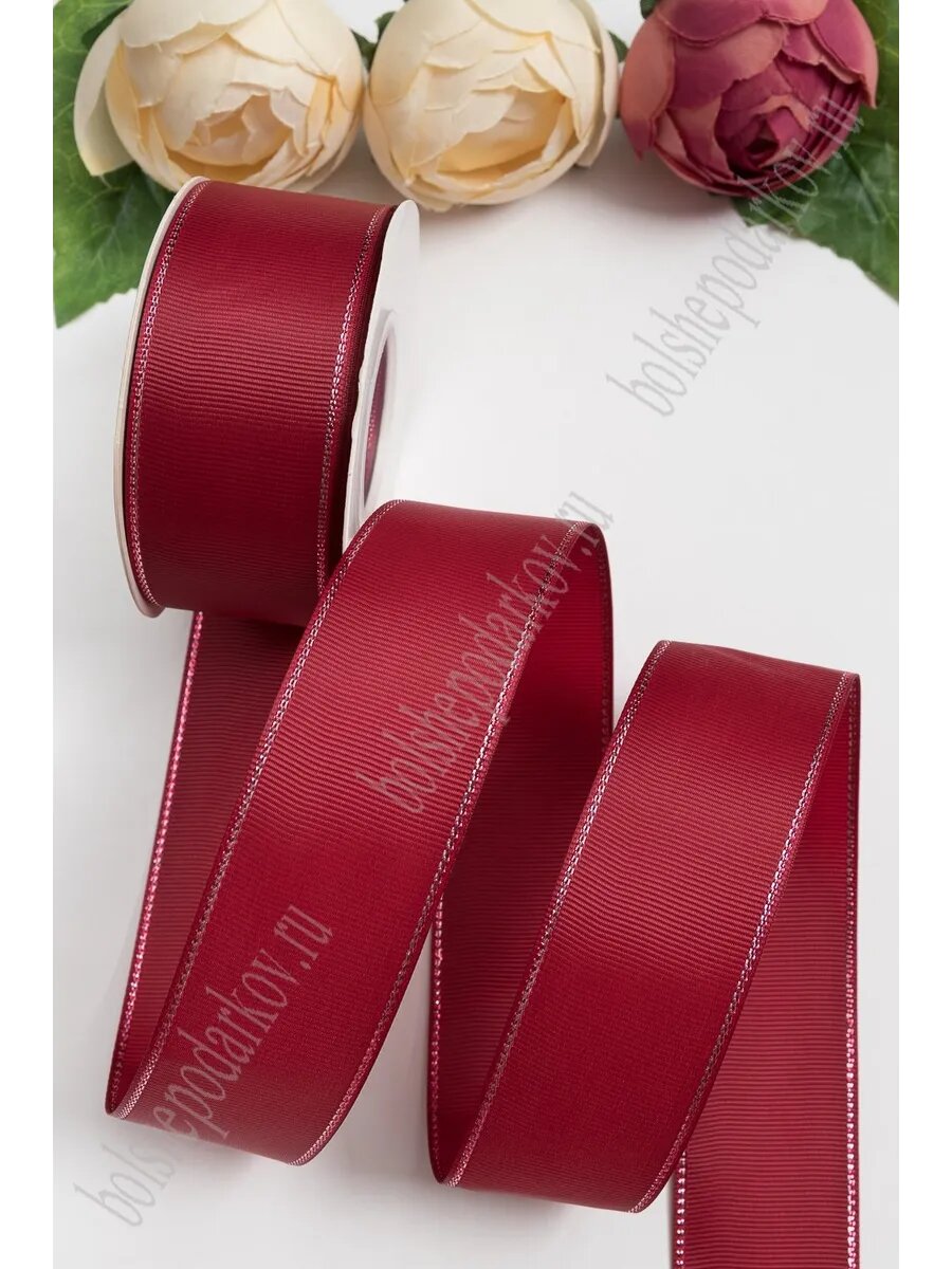 Лента репсовая с люрексом 4см (9 метров)