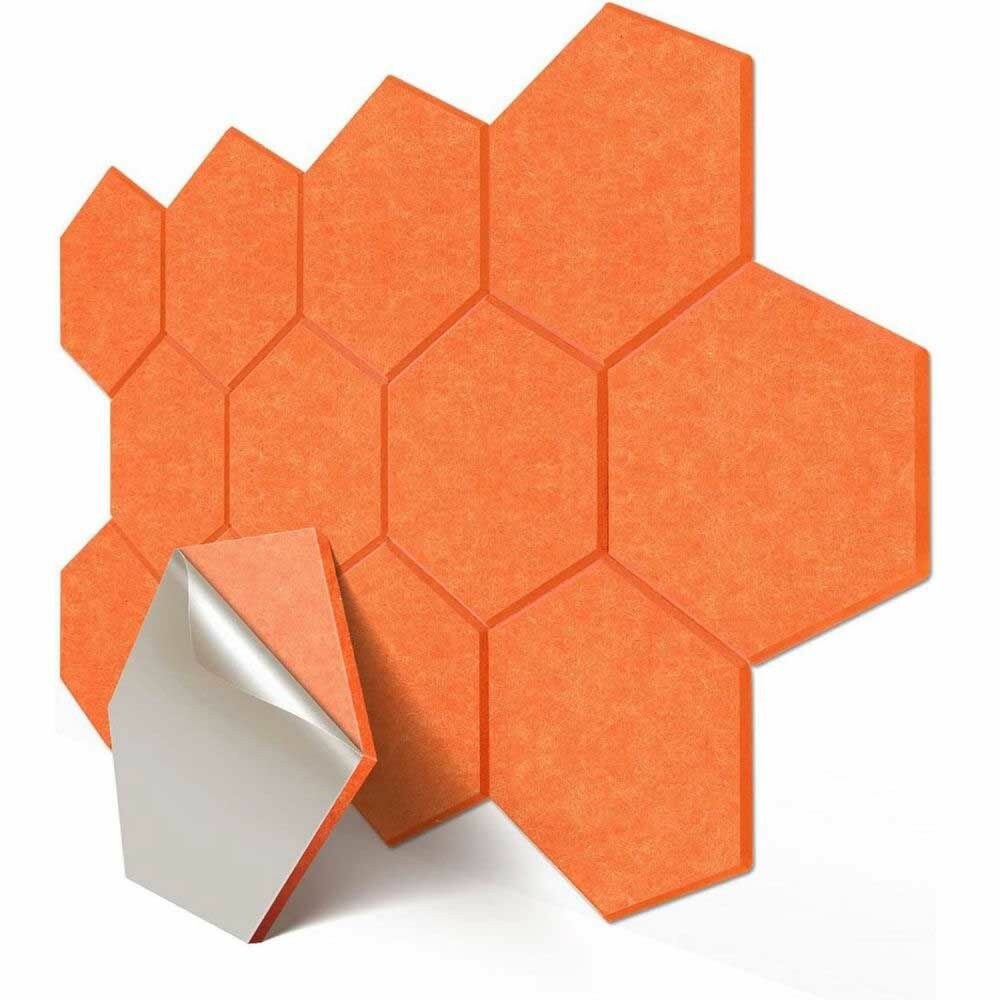 BEIYIN 12 шт. Шестиугольный самоклеящийся Звукопоглощающий материал Шумоизоляция для перегородок декоративные панели для стен