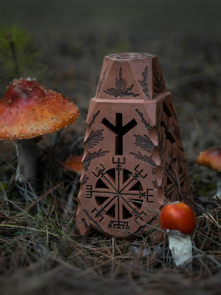 Светильник Йольский Одал-Альгиз-Вегвизир, керамика, 16 см, в подарочной упаковке