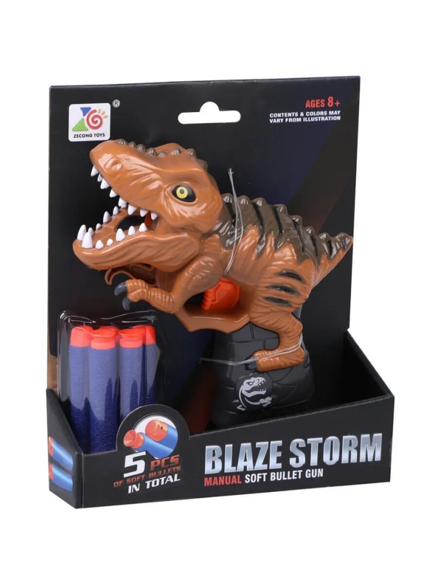 Бластер с мягкими пулями, в комплекте: м/пули 5шт.