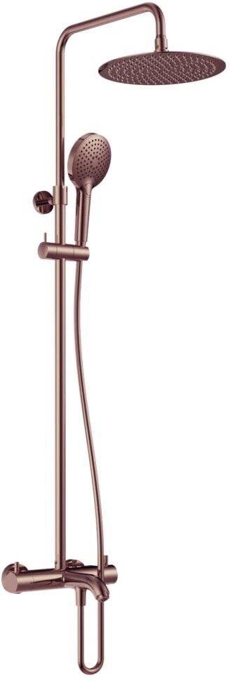Душевая система AQUAme Siena AQM8008BC 250 мм, с термостатом, медь матовая