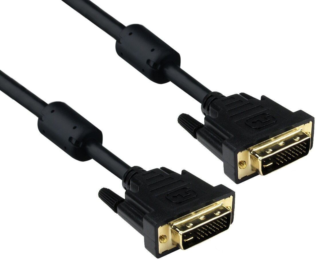 Кабель DVI dual link (25M-25M) 1.8м ExeGate, 2 фильтра, позолоченные контакты