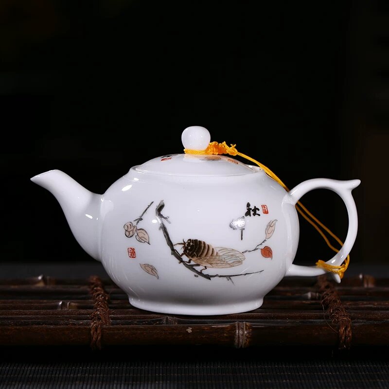 Керамический чайник, цельный, из сине-белого фарфора Цзиндэчжэнь, для кунг-фу чая, одиночный, бытовой, маленький