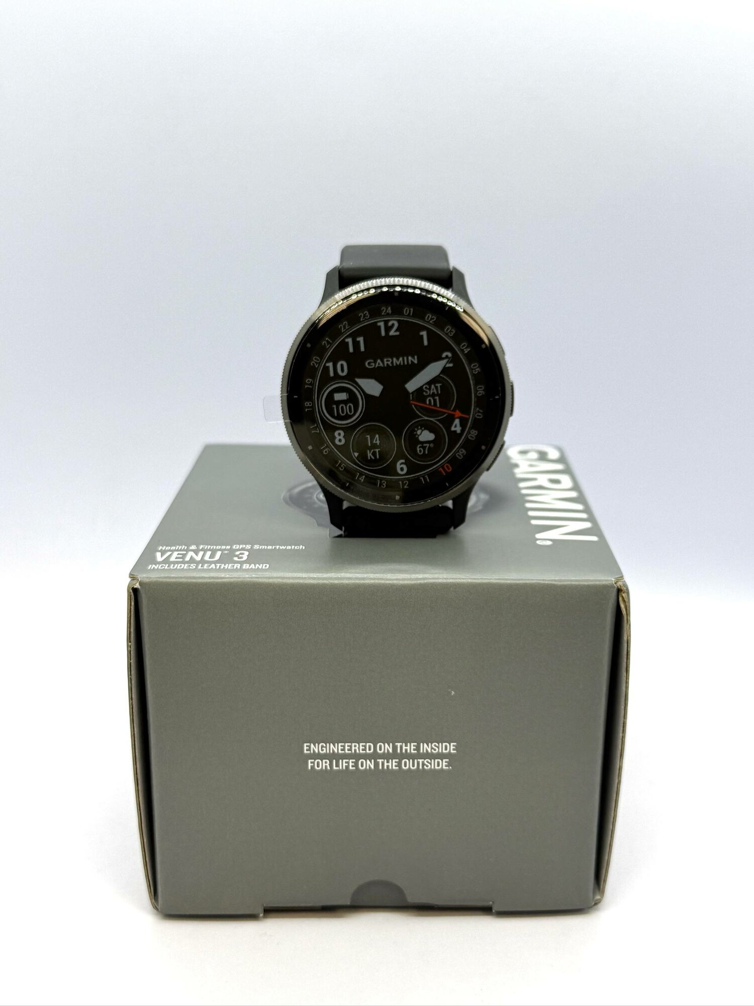 Смарт-часы Garmin Venu 3 AMOLED Black c черным кожаным ремешком, 010-02784-52, европейская версия