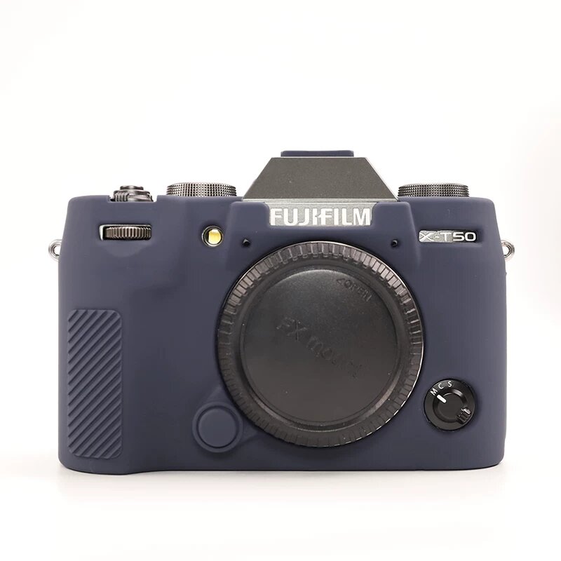 Силиконовый чехол для Fujifilm XT50 с глянцевым покрытием, синий цвет, защитный чехол для камеры