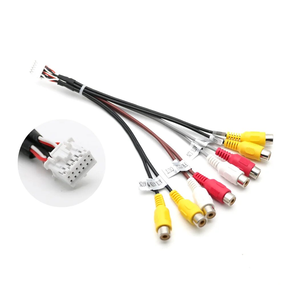12-контактный Универсальный RCA-выход жгут проводов CCD AUX AV входной кабель-адаптер проводной соединитель Android радио автомобильные аксессуары «сделай сам» 12 Pin