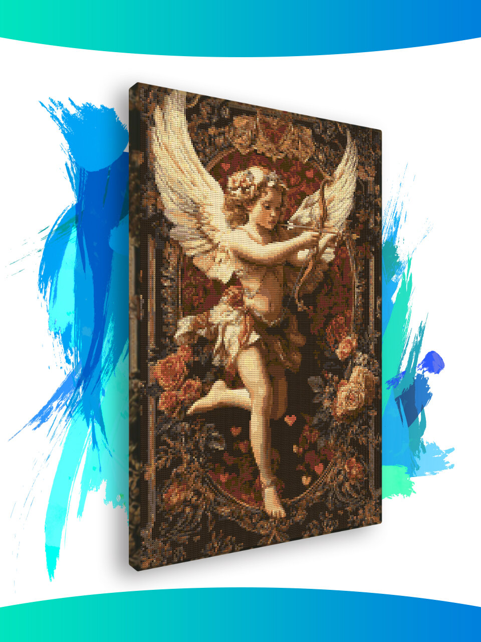 Алмазная мозаика на подрамнике - вышивка Ангел любви 40 х 60 см