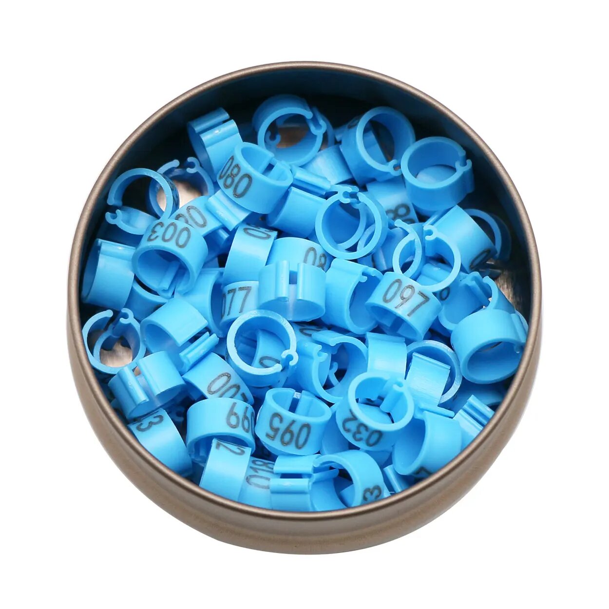 Кольца на лапки для голубей (001-100) Синий, 100 pcs