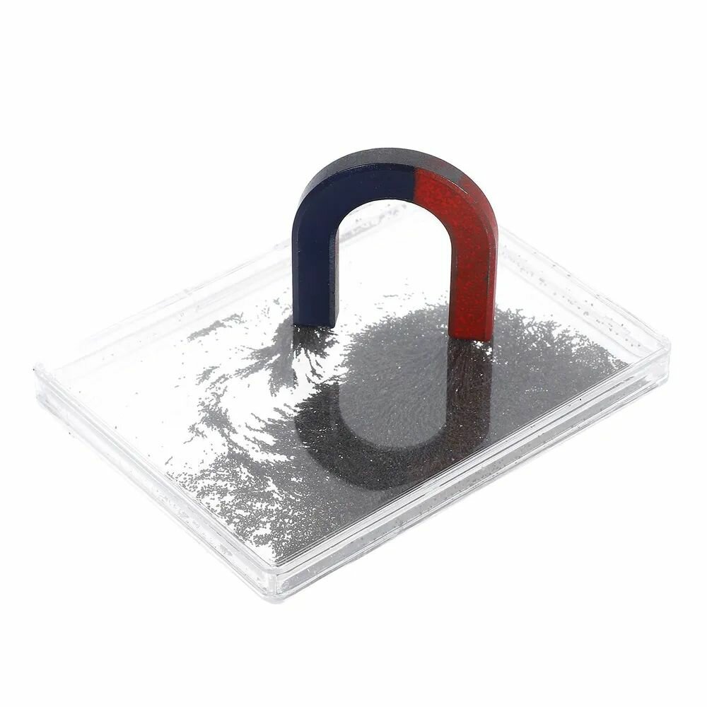 Коробка с железным порошком и опилками для физических опытов и школьных экспериментов