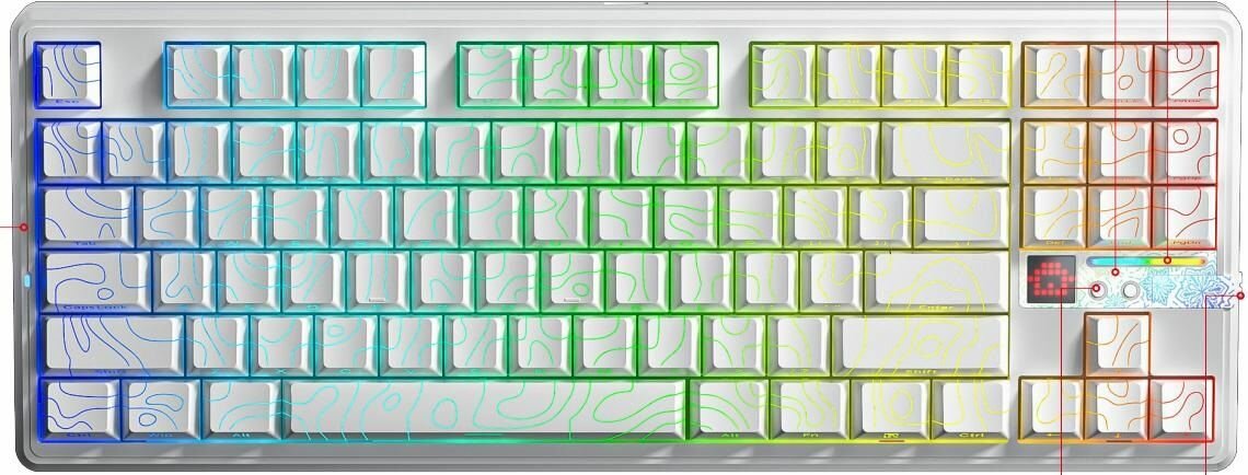 Боковая гравировка механической клавиатуры AULA F87Pro V2, Переключатель звездного вектора