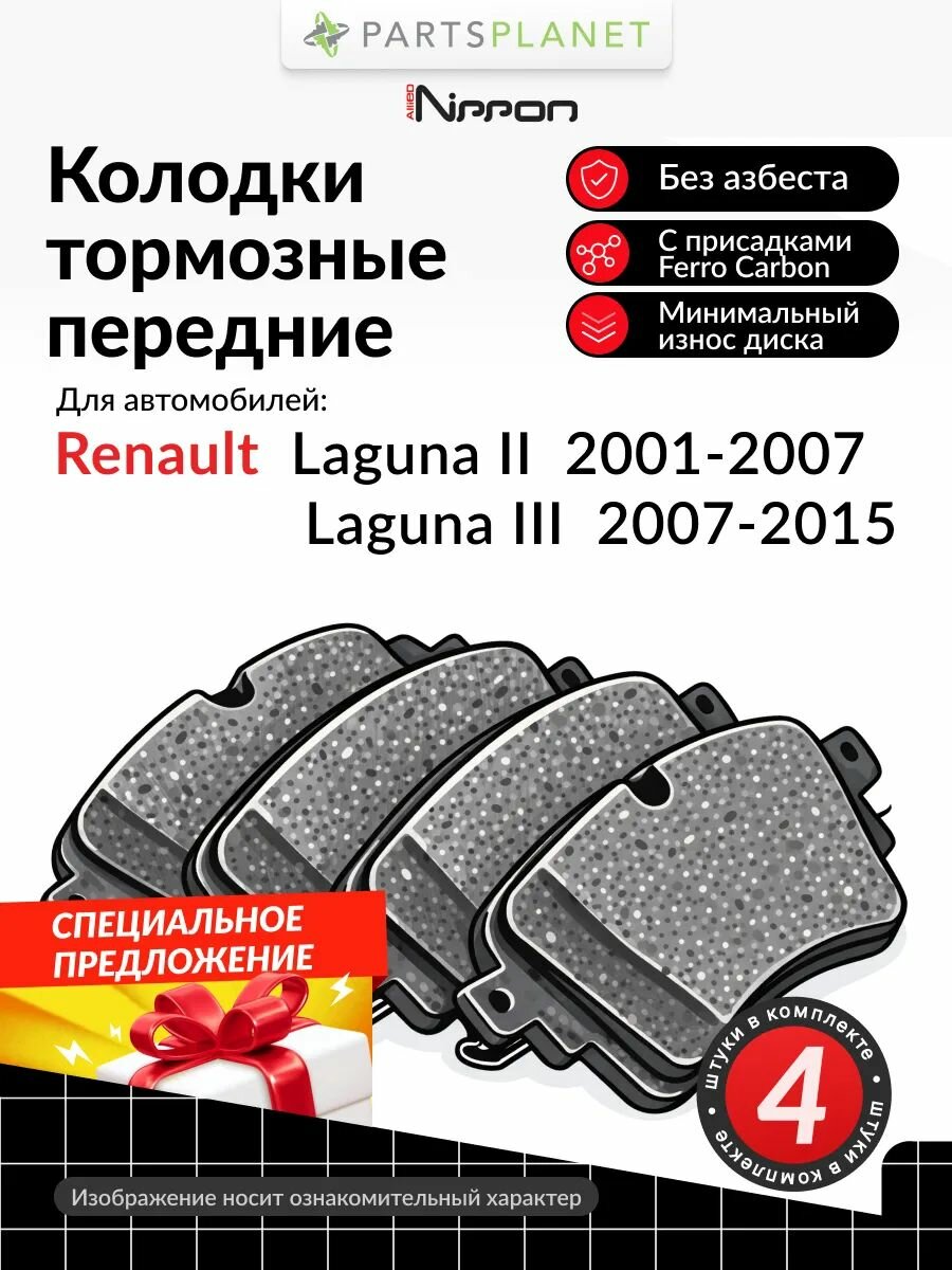 Тормозные колодки передние на Рено Лагуна