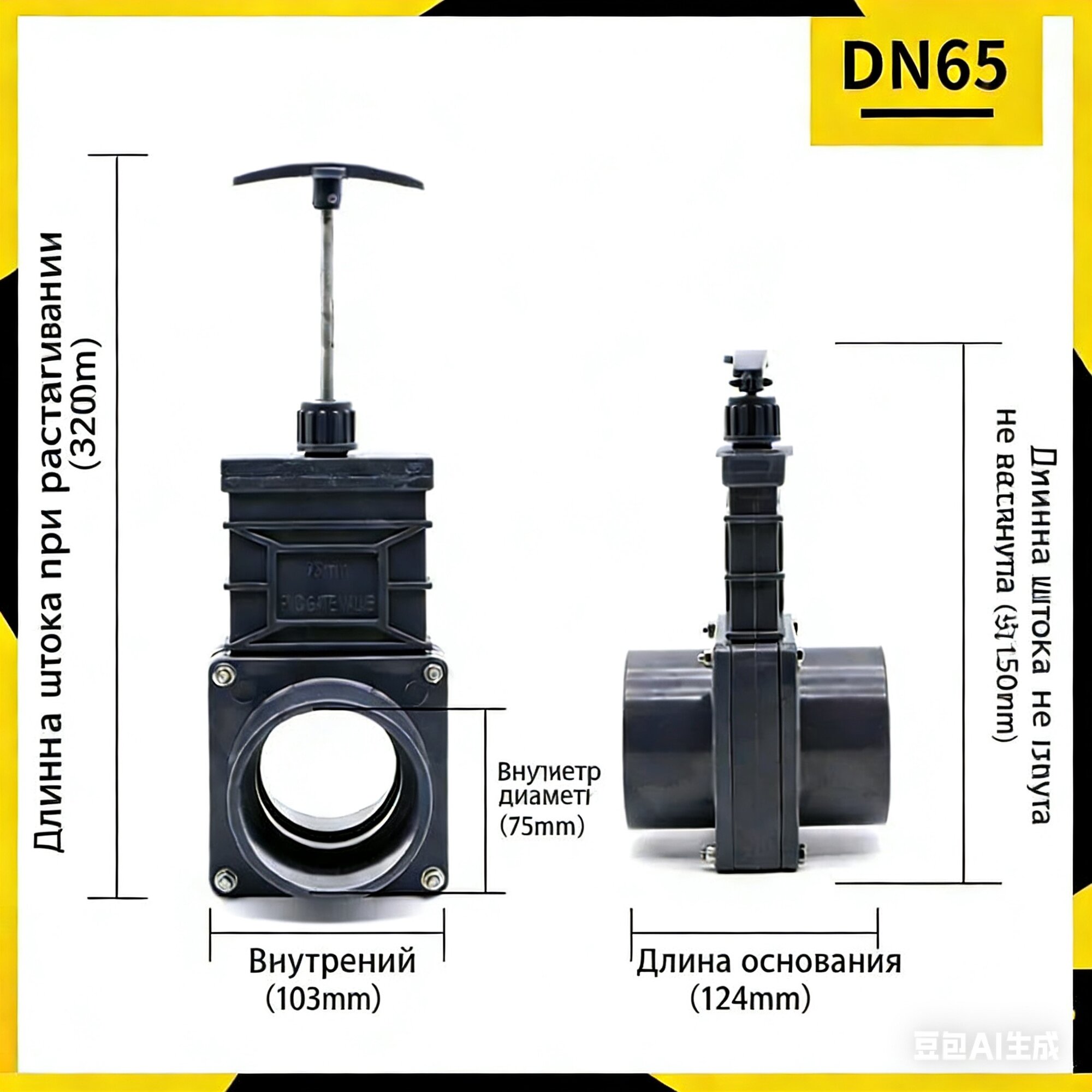 НПВХ задвижка 110 мм Для систем водопровода и канализации клапан.