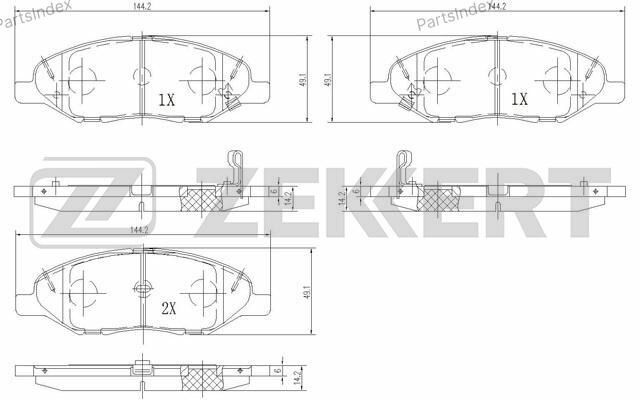 Колодки тормозные дисковые передние Nissan Note (K11E) 92- Note (K12E) 02- Note (E11) 05- Tiida (C11X SC1, ZEKKERT BS1941
