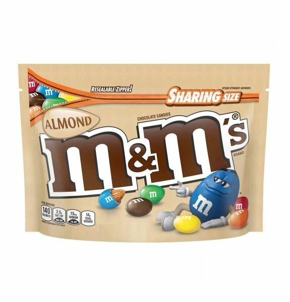 Драже M&M'S Almond Миндаль, 243.8 гр