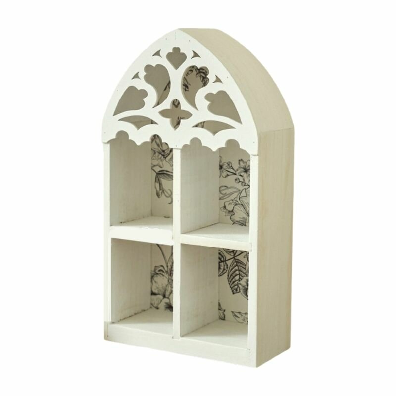 Гравированная деревянная полка для кристаллов