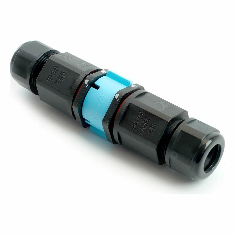 3-контактный разъемный соединитель-коннектор STEKKER ld540 с замком, с пружинным контактом, ip68, черный, 49193