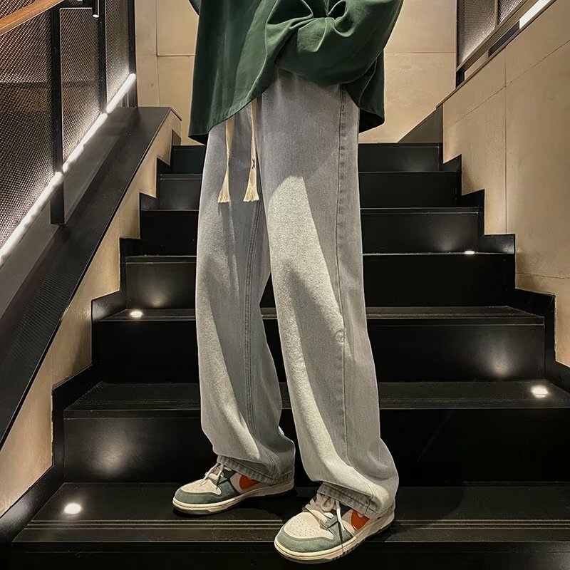 Уличные JYL Джинсы Мужские Трендовые Летние Новые Хип-Хоп Таперд Гонконгские Деним, Размер_3XL