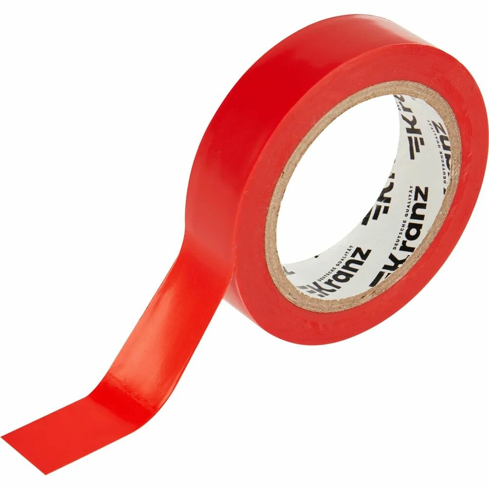 Изолента ПВХ KRANZ 0,13х15 мм, 10 м, красная KR-09-2004