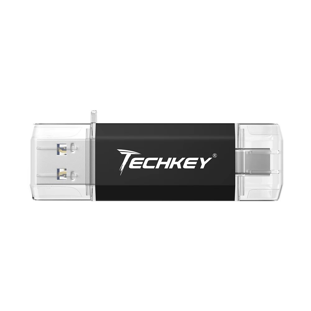 TECHKEY USB флешка Type-C 128/64/32 ГБ 128 ГБ, Black