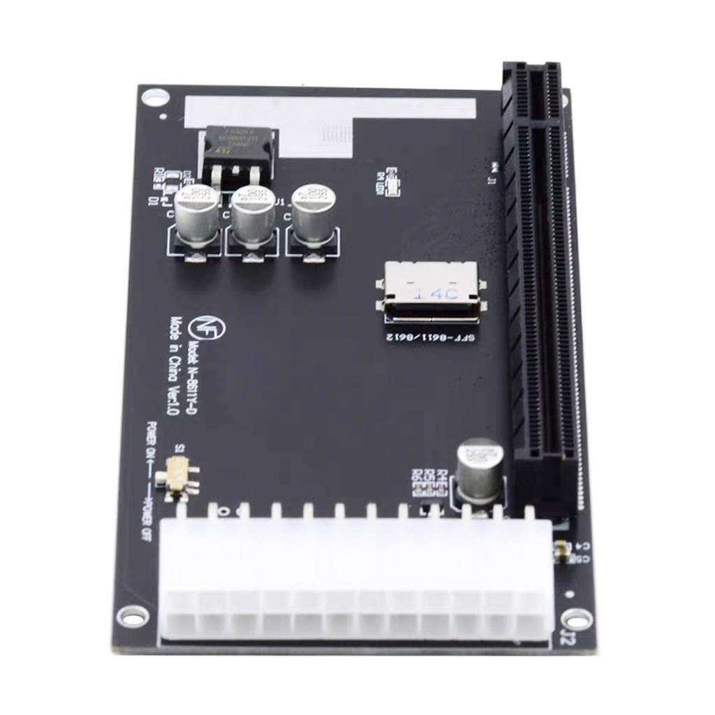 Адаптер Oculink SFF 8612/8611 4x в PCIExpress 16x с питанием 24 pin