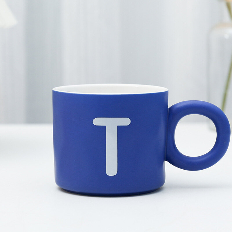 Croin синяя креативная керамическая кружка большой емкости Персонализированная чашка фамилии офисная пара чашка для