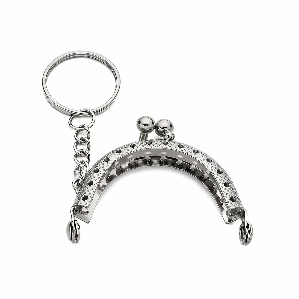 Фермуар пришивной "Полукруг", 44*53.5 мм, цвет серебро