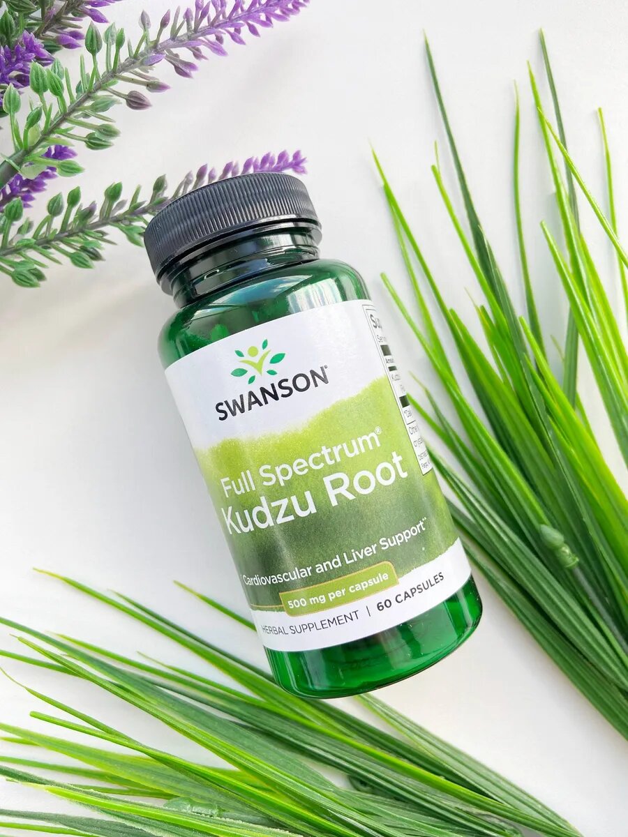 Экстракт Swanson Full Spectrum, корень Кудзу, 500 мг, для женщин, для мужчин, 60 капсул