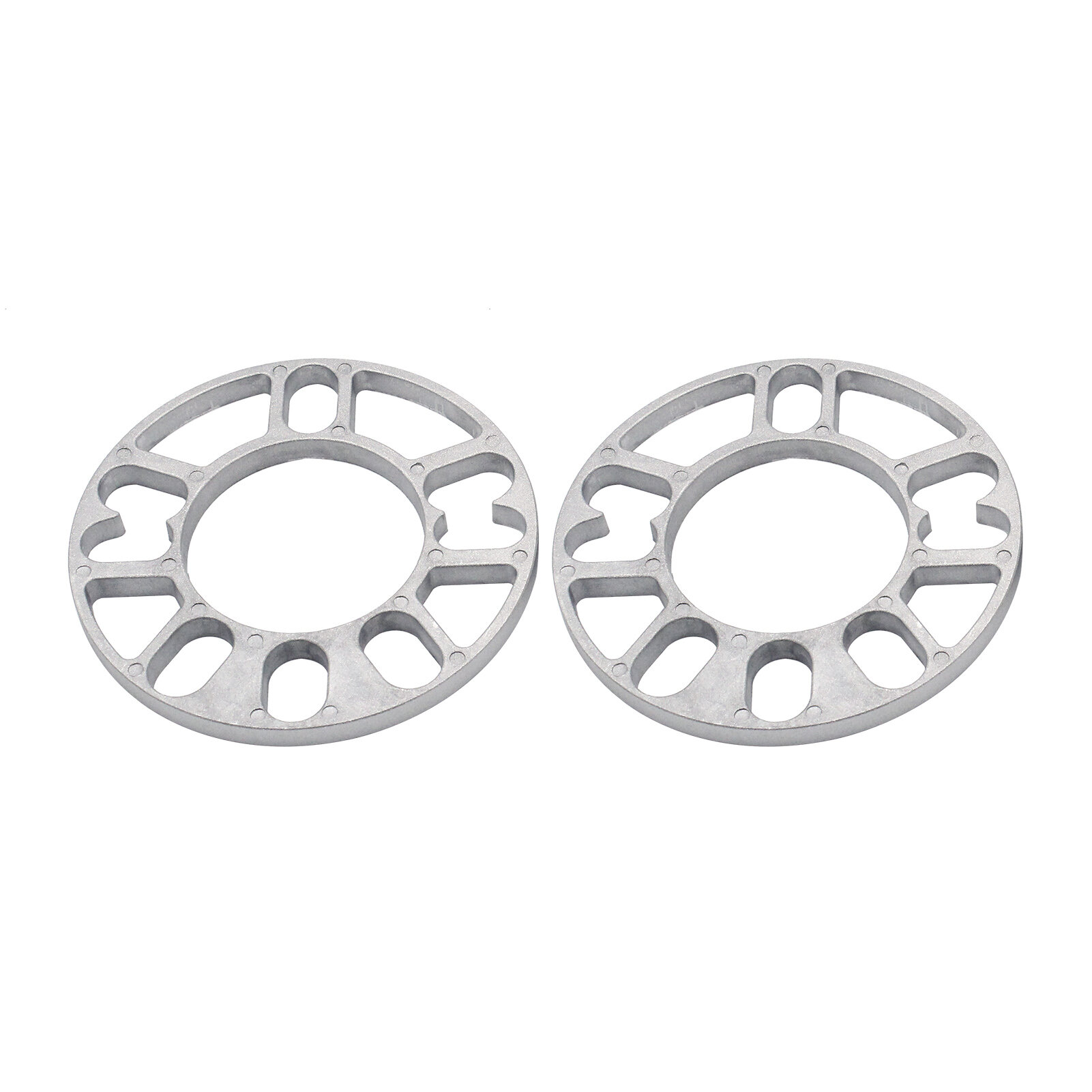 2PCS 10mm Silver Steel Wheel Spacer Shims 4&5 Stud Universal Spacer, Package Weight 300g, Package Size 15*15*2cm