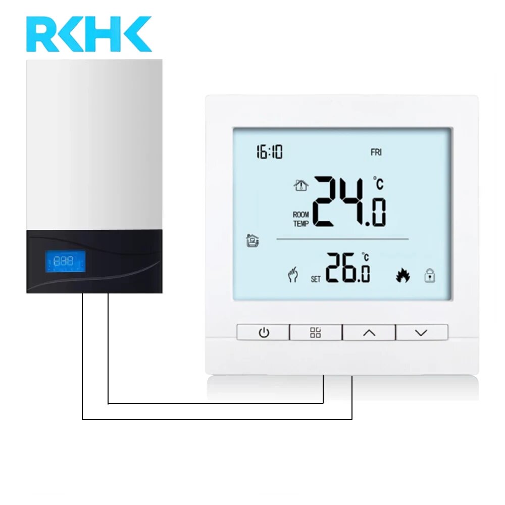 Цифровой термостат для газового котла на батарейках, комнатный терморегулятор, цифровой контроллер температуры