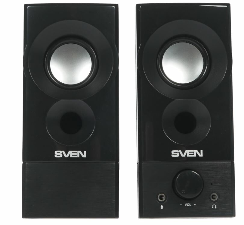 Портативные колонки Sven 357, 2.0, пластик, USB, 6 Вт, черный — фото 1