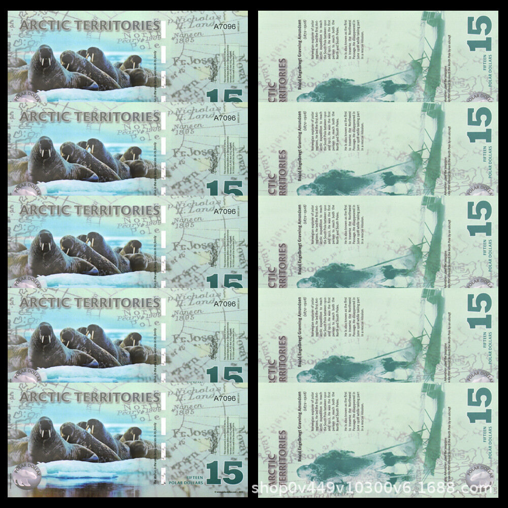 Кросс-бордер оптовая продажа редких животных, коллекционный подарок, арктическая юань памятная банкнота с флуоресценцией, иностранная валюта