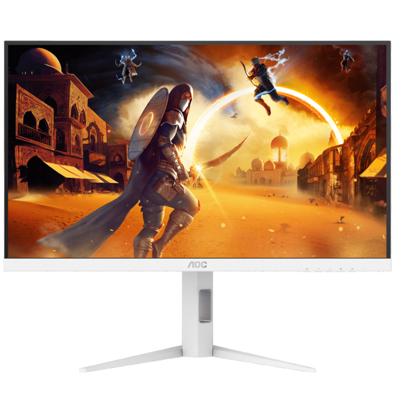 Монитор AOC Q27G4/WS 27" 2560x1440, IPS, 200Hz, 80M:1, 450cd, 0.3 ms, HDMI 2.0, DisplayPort 1.4, Height adj 130, pivot, VESA 100, 3Y, White/Silver