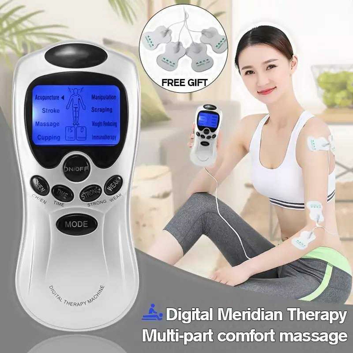 Электрический массажер для тела Tens Machine Массаж всего тела Обезболивание спины и шеи Акупунктура Цифровая терапевтическая машина Устройство Массаж и релаксация