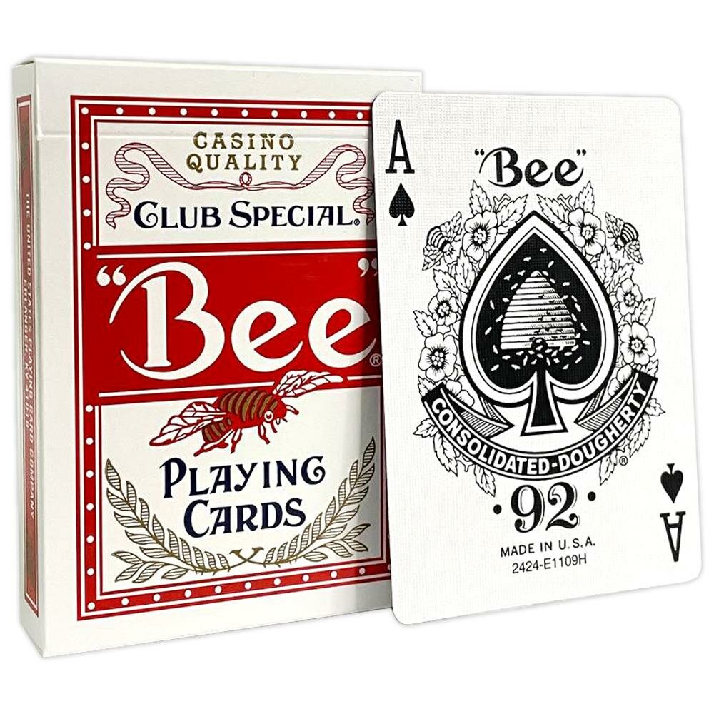 Карты игральные пластиковые "Bee Standard Index Red" 62287 Bee
