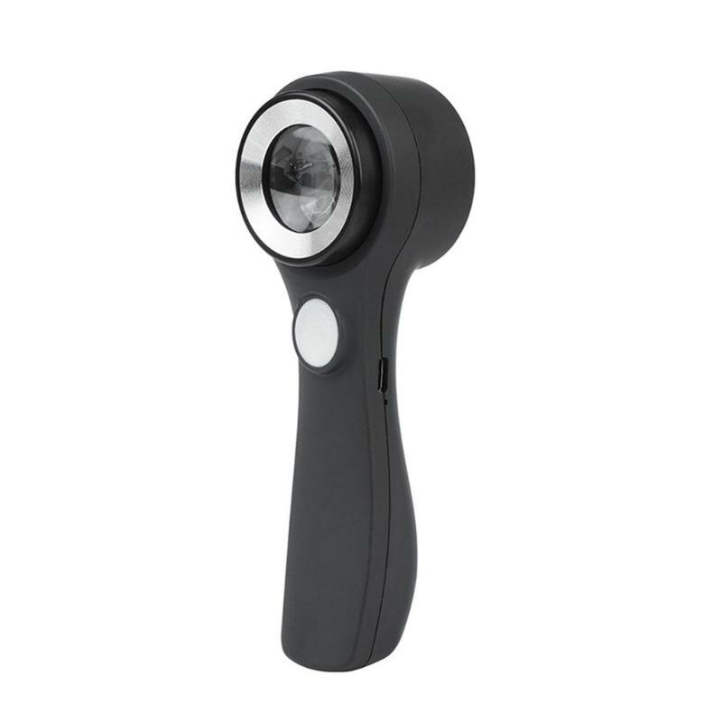 Лупа глазная 60x с LED/УФ подсветкой, перезаряжаемая, Черный