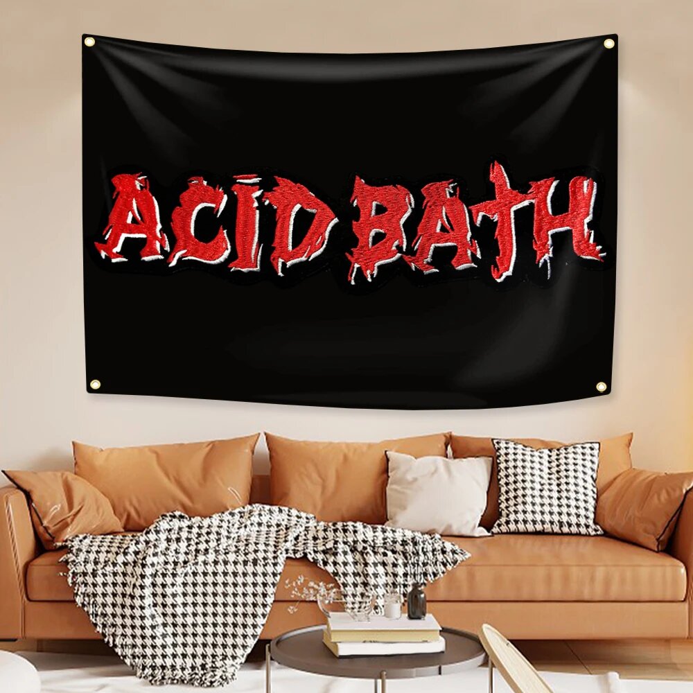 Флаг Acid Bath черный 90x150cm, 4 отверстия