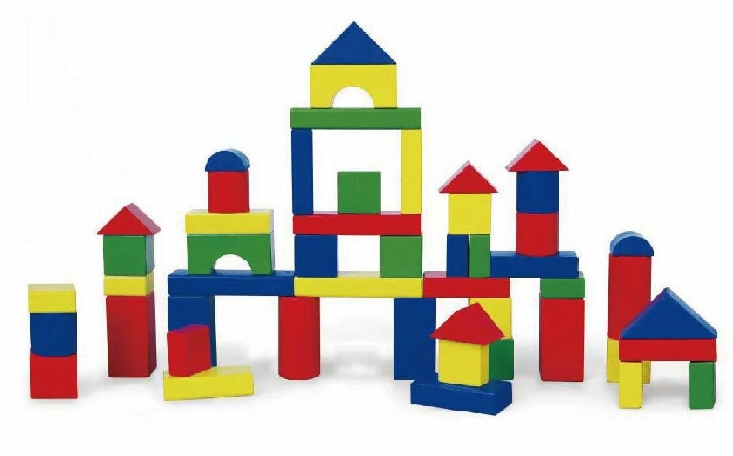 VIGA Конструктор блочный 50 деталей (дерево) 59542 с 2 лет