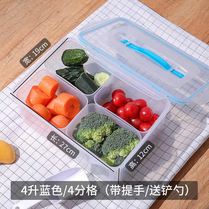 4-литровый портативный контейнер для хранения с большой емкостью, герметичный, пластиковый, прозрачный, для хранения зерна с крышкой