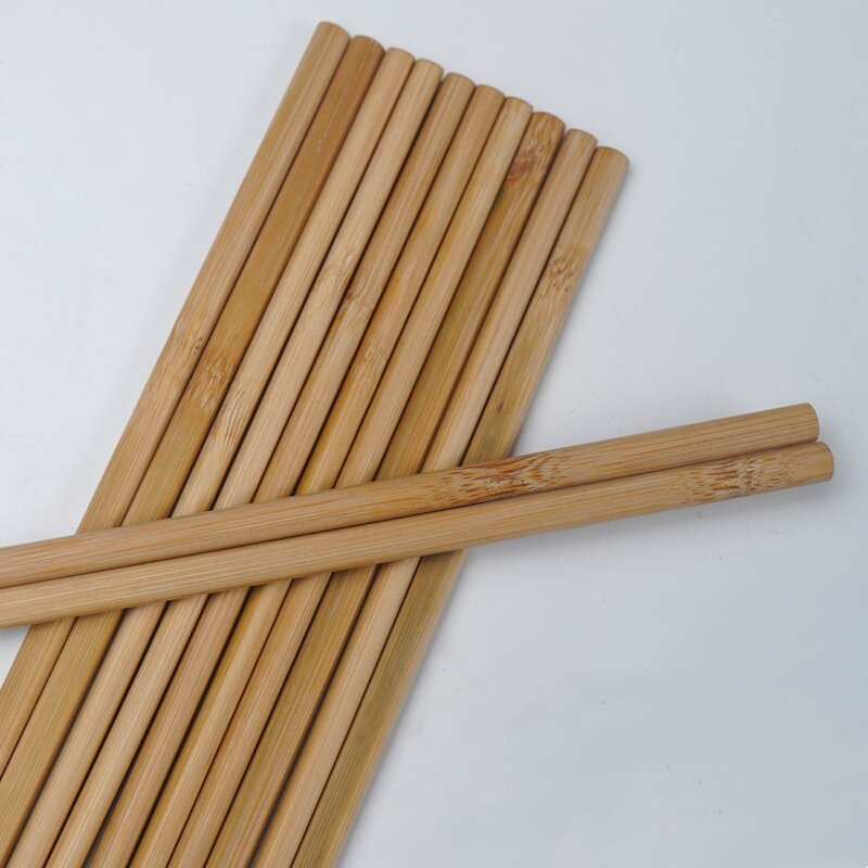 Бамбуковые палочки для еды без краски и воска, набор для отеля и ресторана, столовые приборы, ежегодные семейные палочки из карбонизированного натурального бамбука