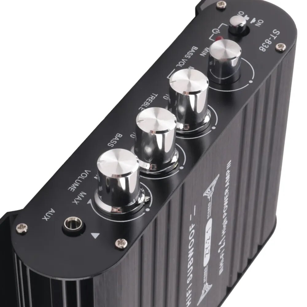 Автомобильный усилитель для сабвуфера ST-838 Hi-Fi Subwoofer, 2.1 High Power AMP, черный — фото 1