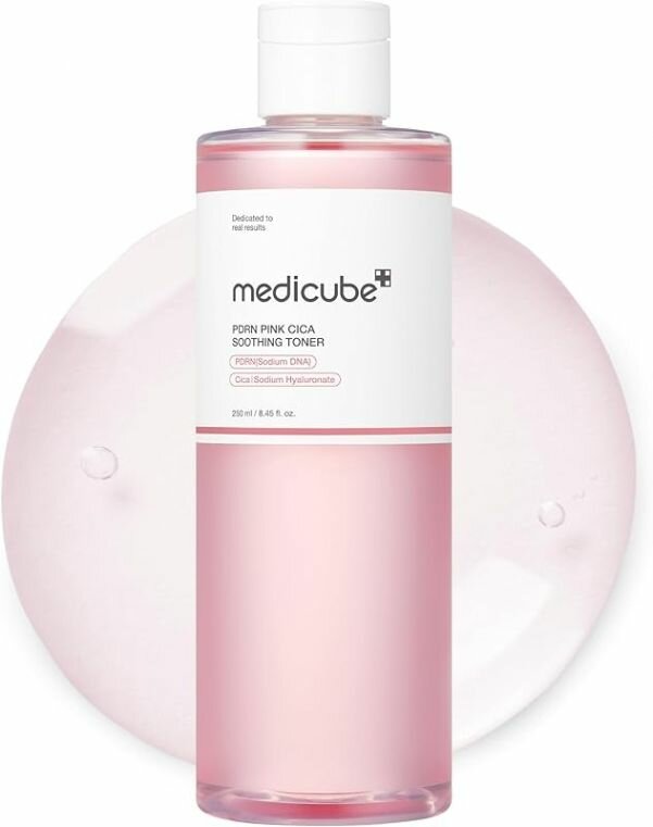 Мощный корейский тоник Medicube Salmon DNA PDRN CICA I Pink Glaw, бестселлер для мгновенного успокоения, смягчения и выравнивания рельефа кожи, обогащен пептидами и ниацинамидом, объем 250 мл