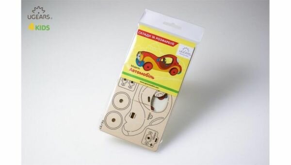Механическая модель-разукрашка UGEARS 4kids 10003 Автомобиль