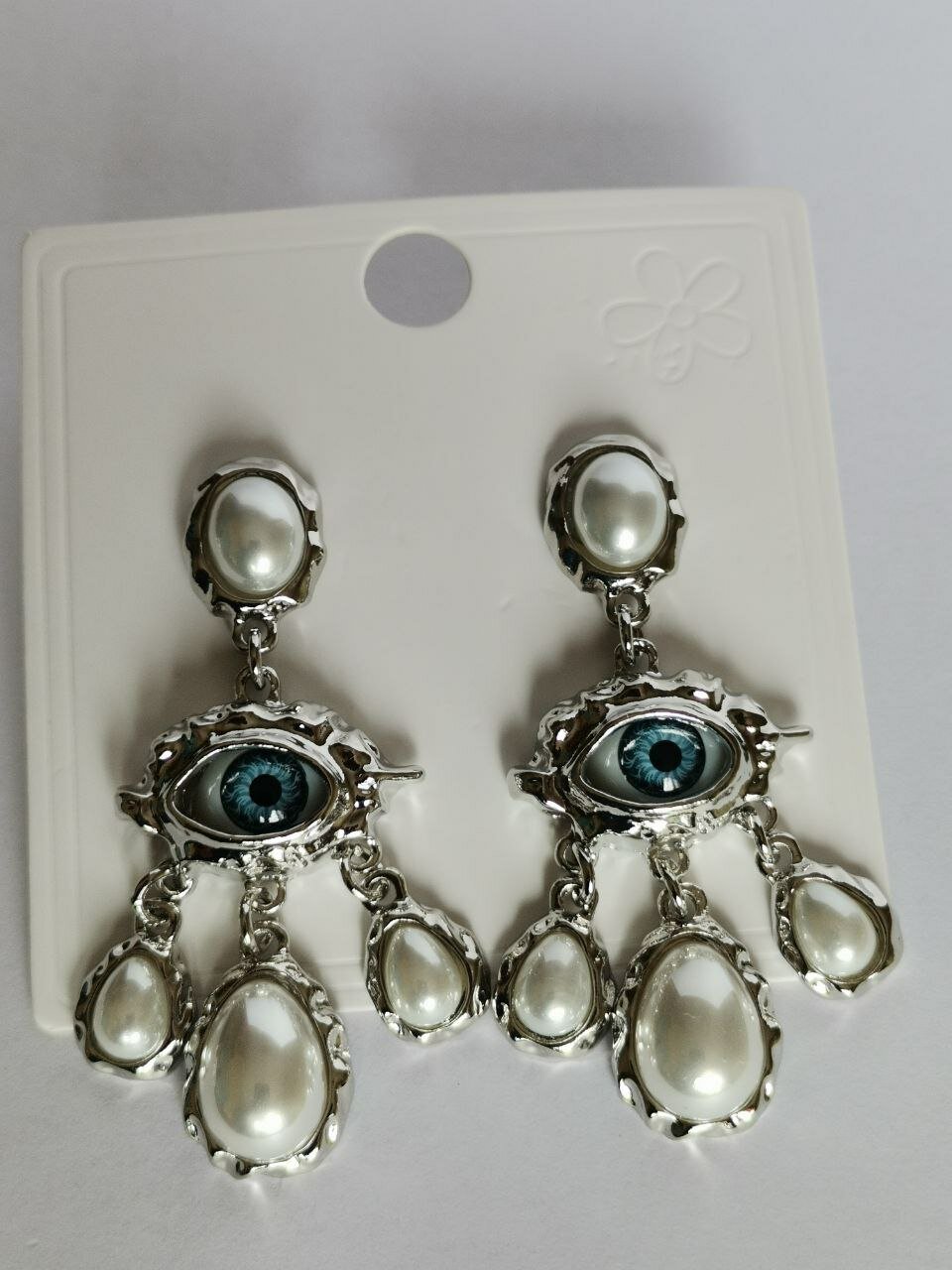 Серьги, жемчуг имитация, искусственный камень