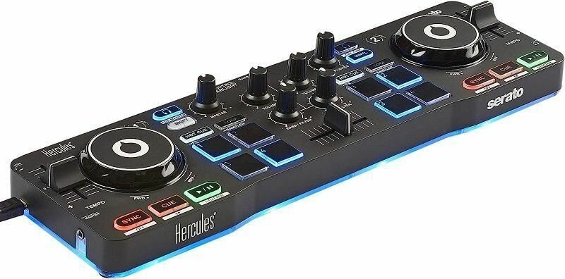 Hercules Helly DJControl Starlight - Портативный USB DJ контроллер - 2 проигрывателя с 8 ударными подушками