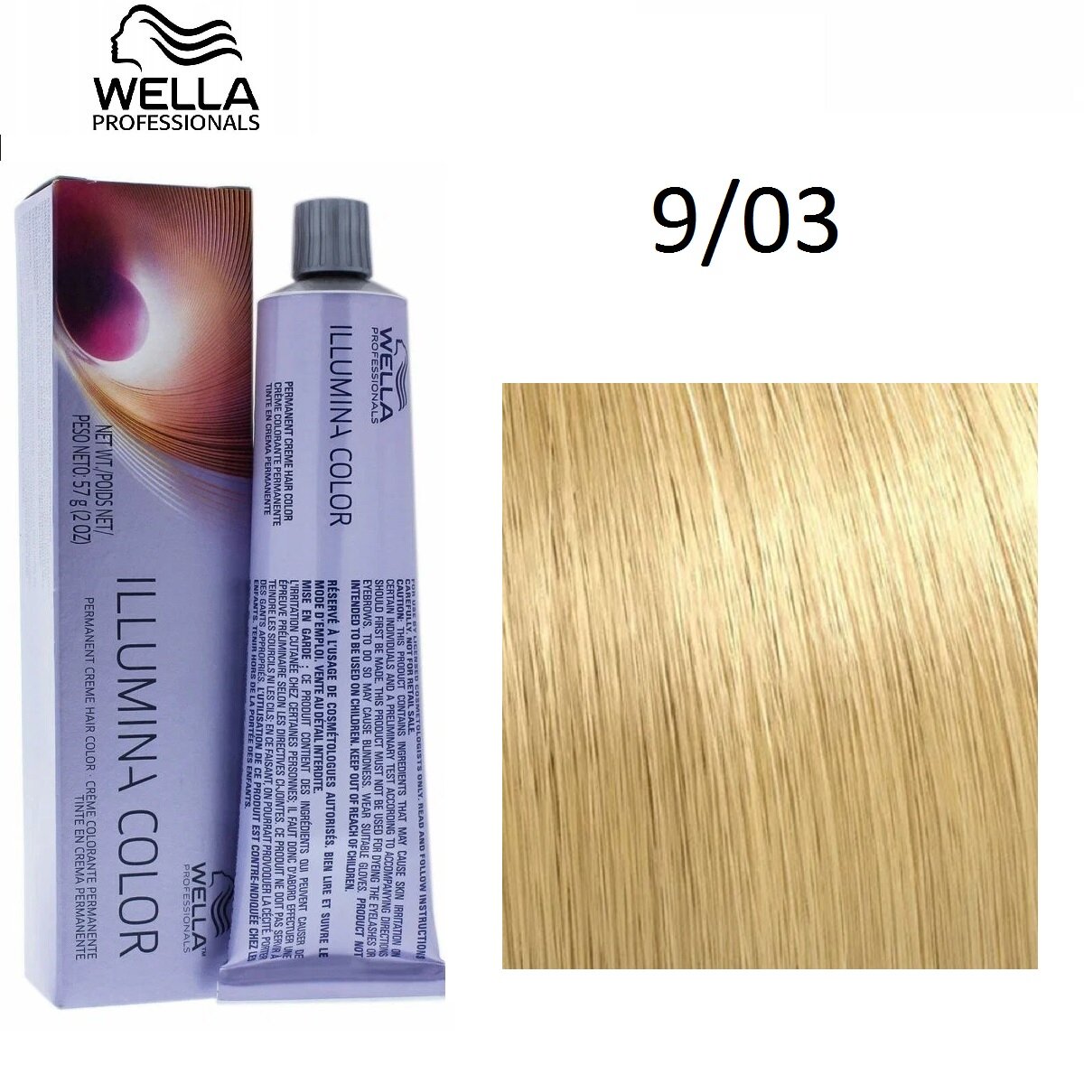 Wella Professionals Крем-краска для волос 9/03 ILLUMINA COLOR очень светлый блонд натуральный золотистый 60мл