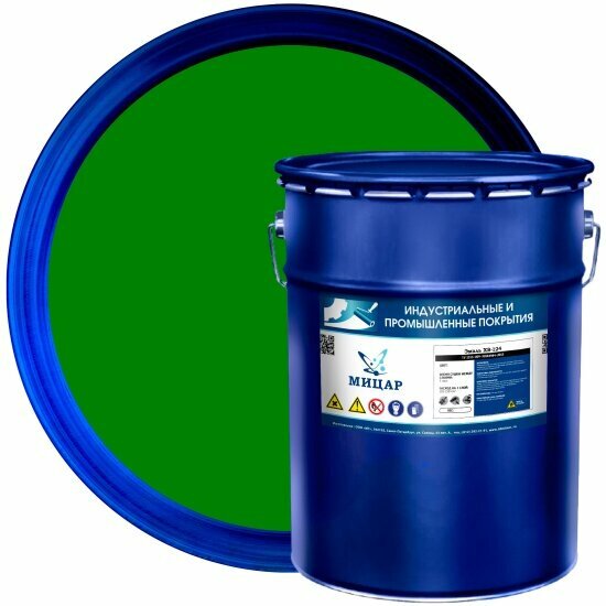 Эмаль Мицар ХВ-124, 20 кг, зеленый